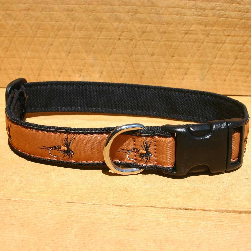 Hemp Dog Collar Fly Fishing Design (Earth) The Good Dog Company